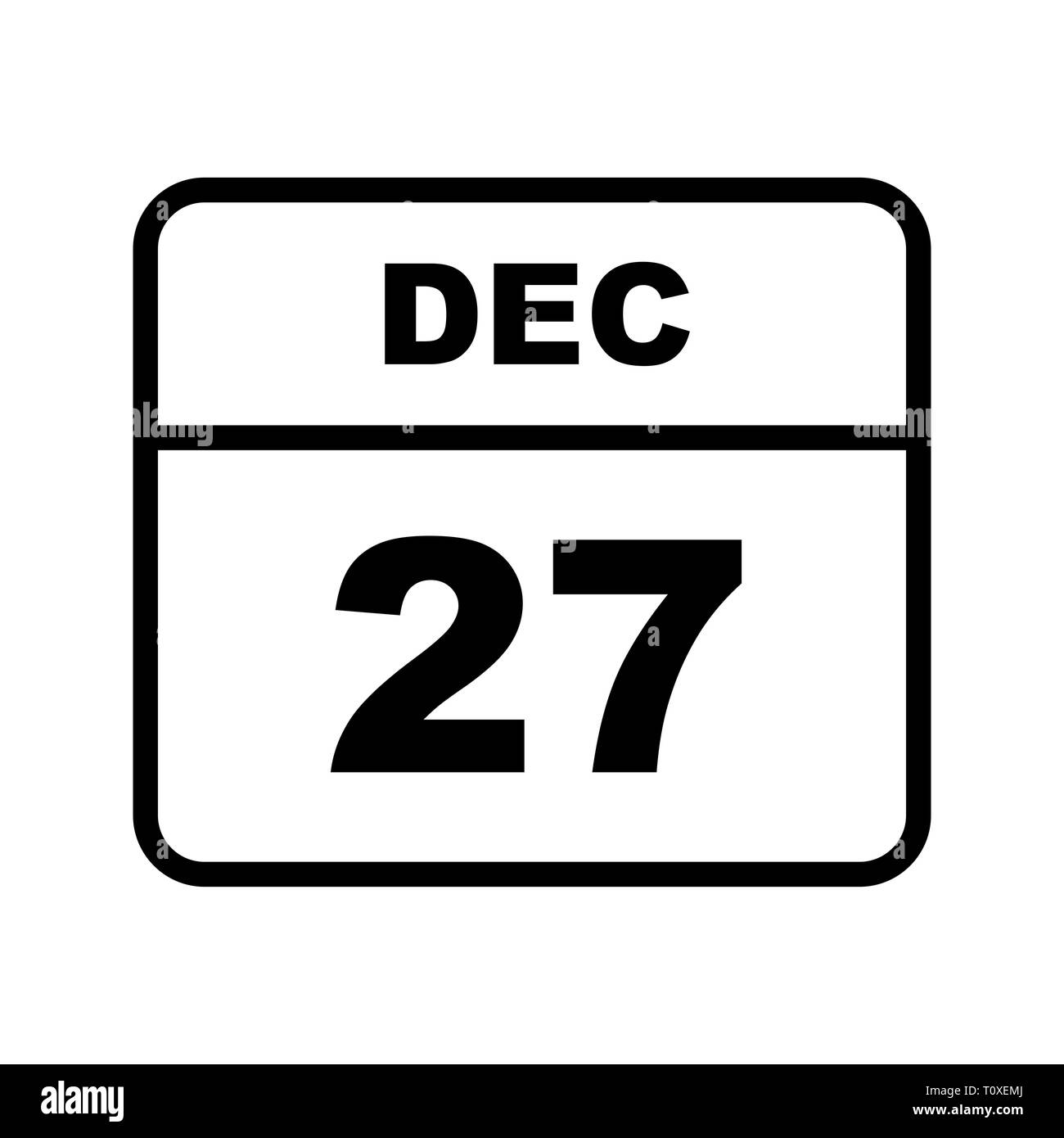 December 27th Date on a Single Day Calendar Stock Photo - Alamy