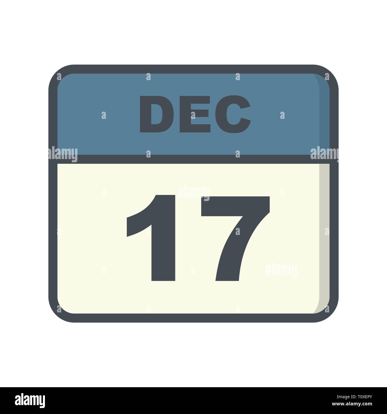 December 17th Date on a Single Day Calendar Stock Photo - Alamy