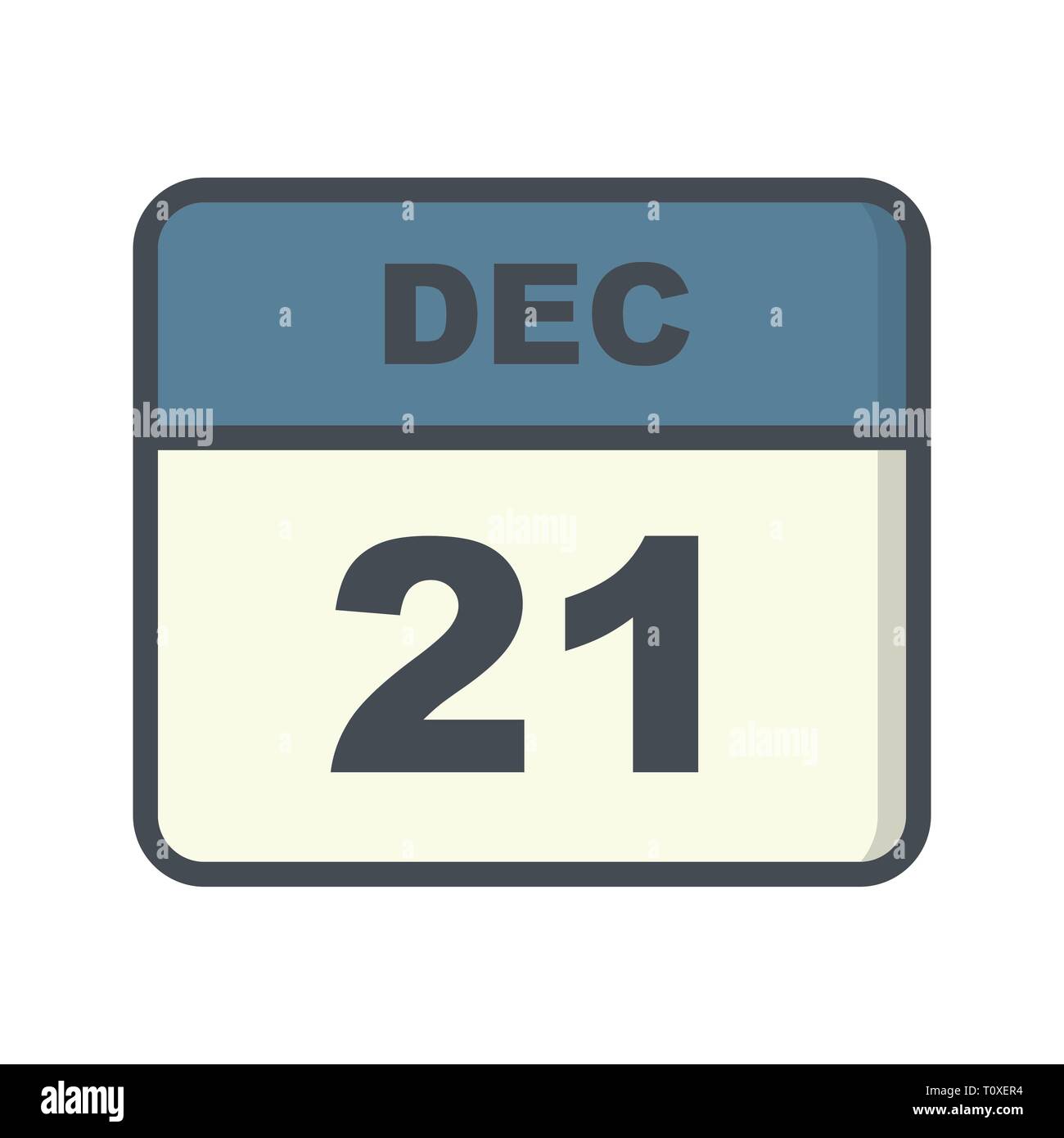 December 21st Date on a Single Day Calendar Stock Photo - Alamy
