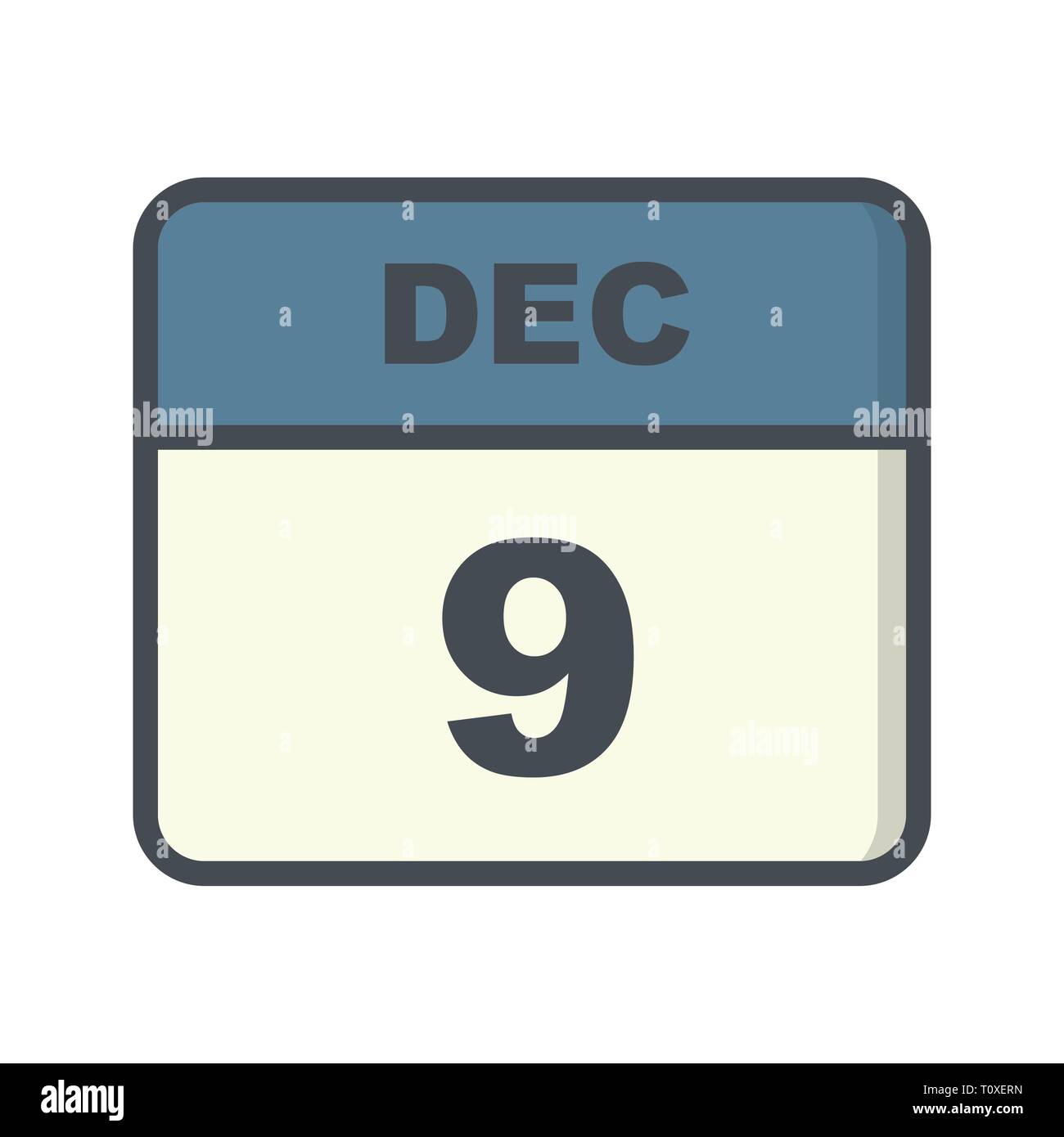 December 9th Date on a Single Day Calendar Stock Photo - Alamy