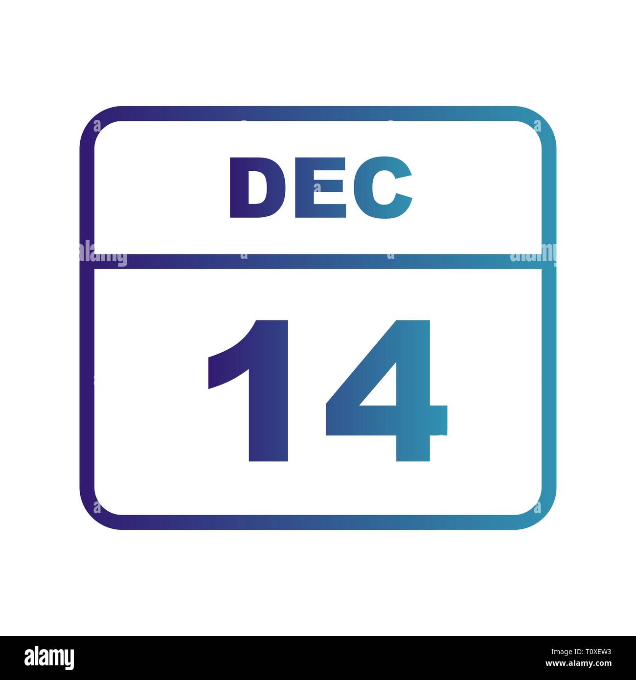 December 14th Date on a Single Day Calendar Stock Photo - Alamy