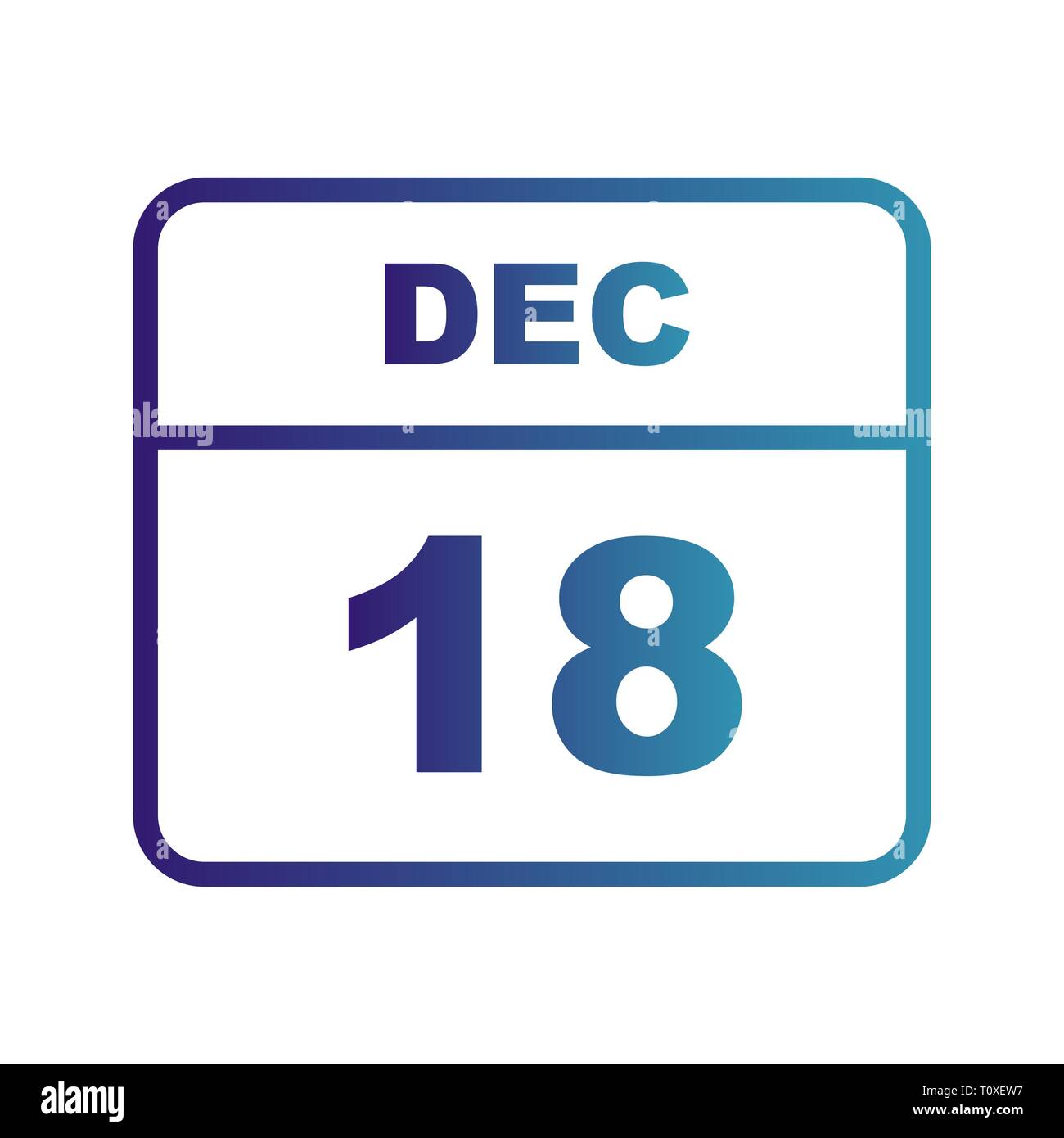 Calendar day on december 18 Cut Out Stock Images & Pictures - Alamy