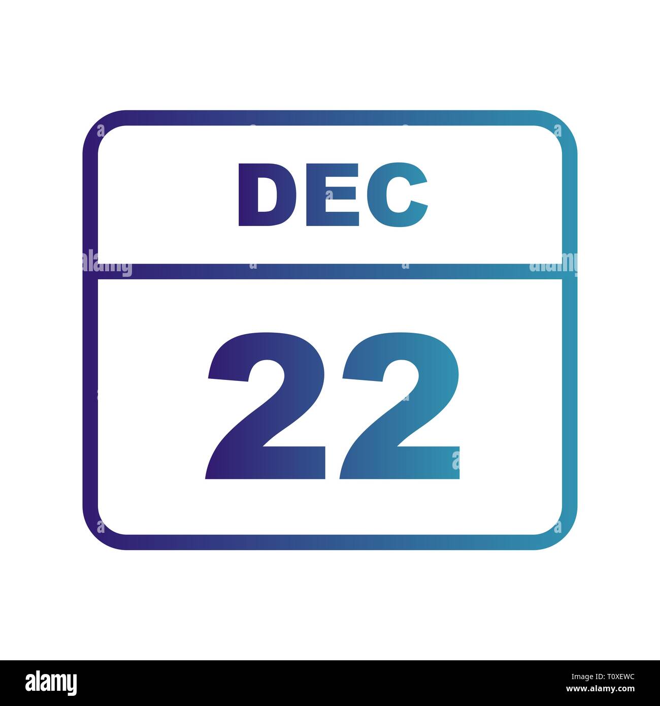 December 22nd Date on a Single Day Calendar Stock Photo - Alamy