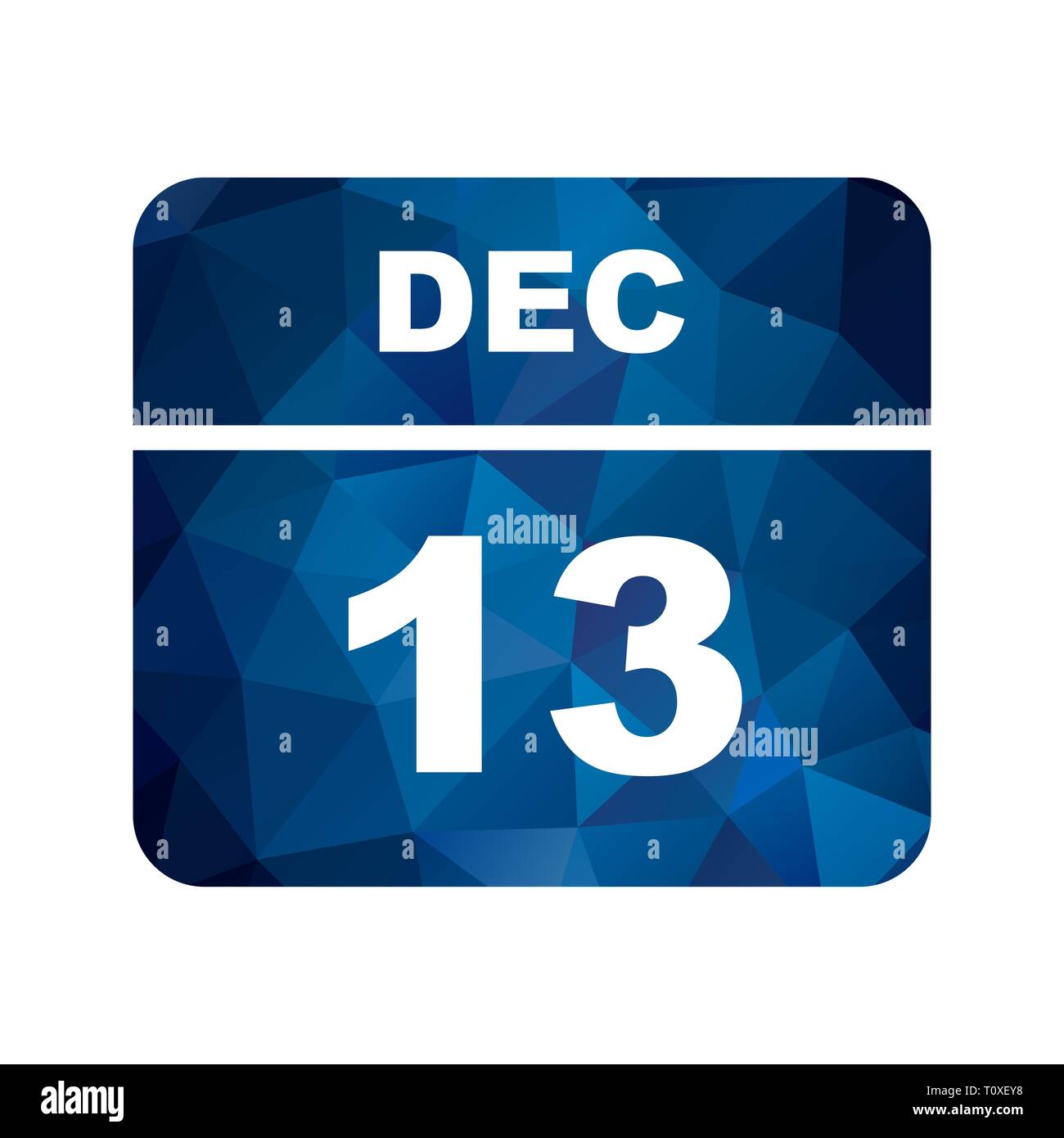 December 13th Date on a Single Day Calendar Stock Photo - Alamy