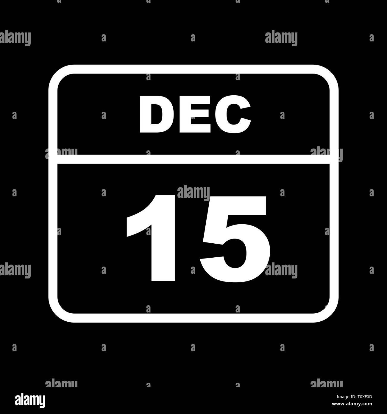 December 15 calendar icon Black and White Stock Photos & Images - Alamy