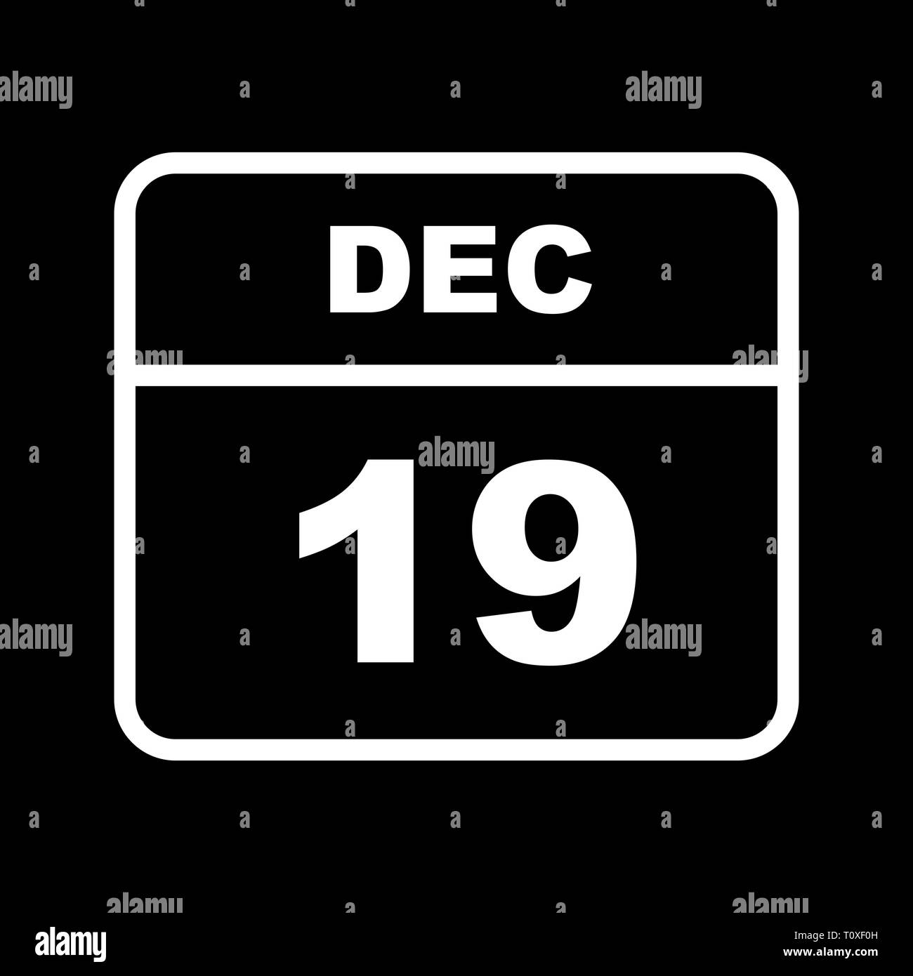 December 19 calendar icon hi-res stock photography and images - Alamy