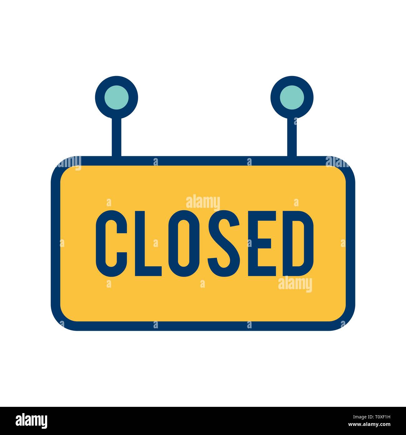 Illustration Closed Sign Icon Stock Photo - Alamy
