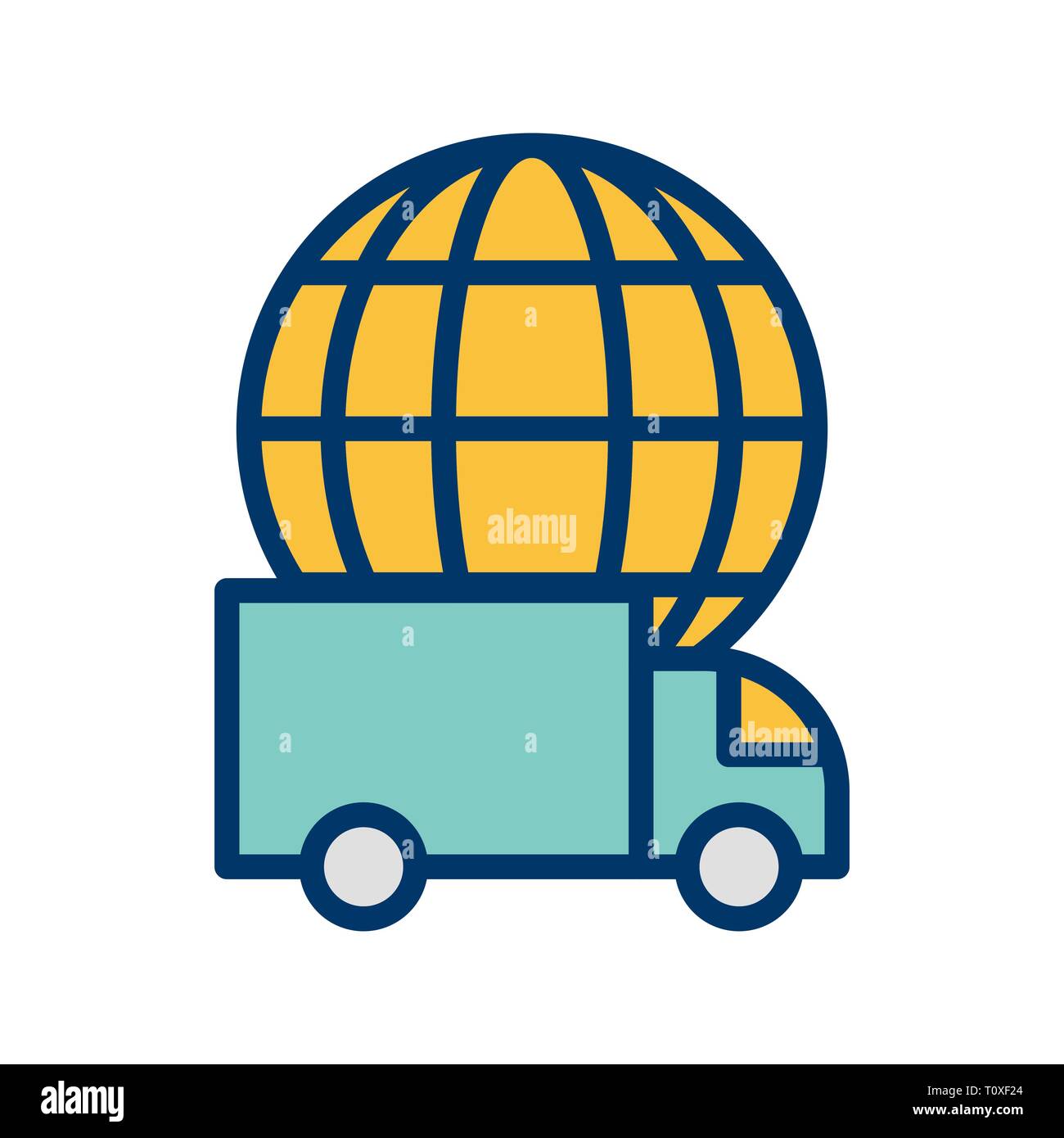 Illustration Global Delivery Icon Stock Photo - Alamy