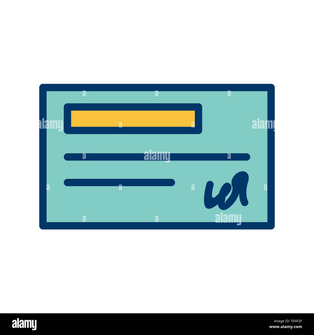 Illustration Cheque Icon Stock Photo - Alamy