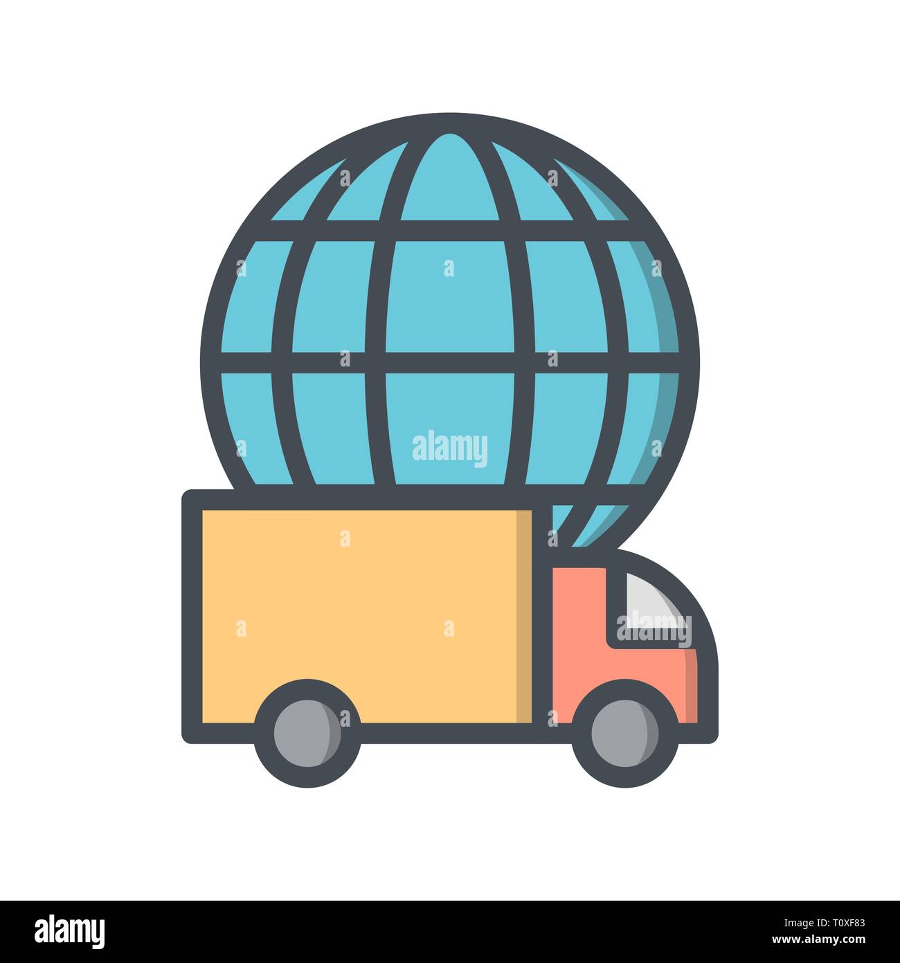 Illustration Global Delivery Icon Stock Photo - Alamy