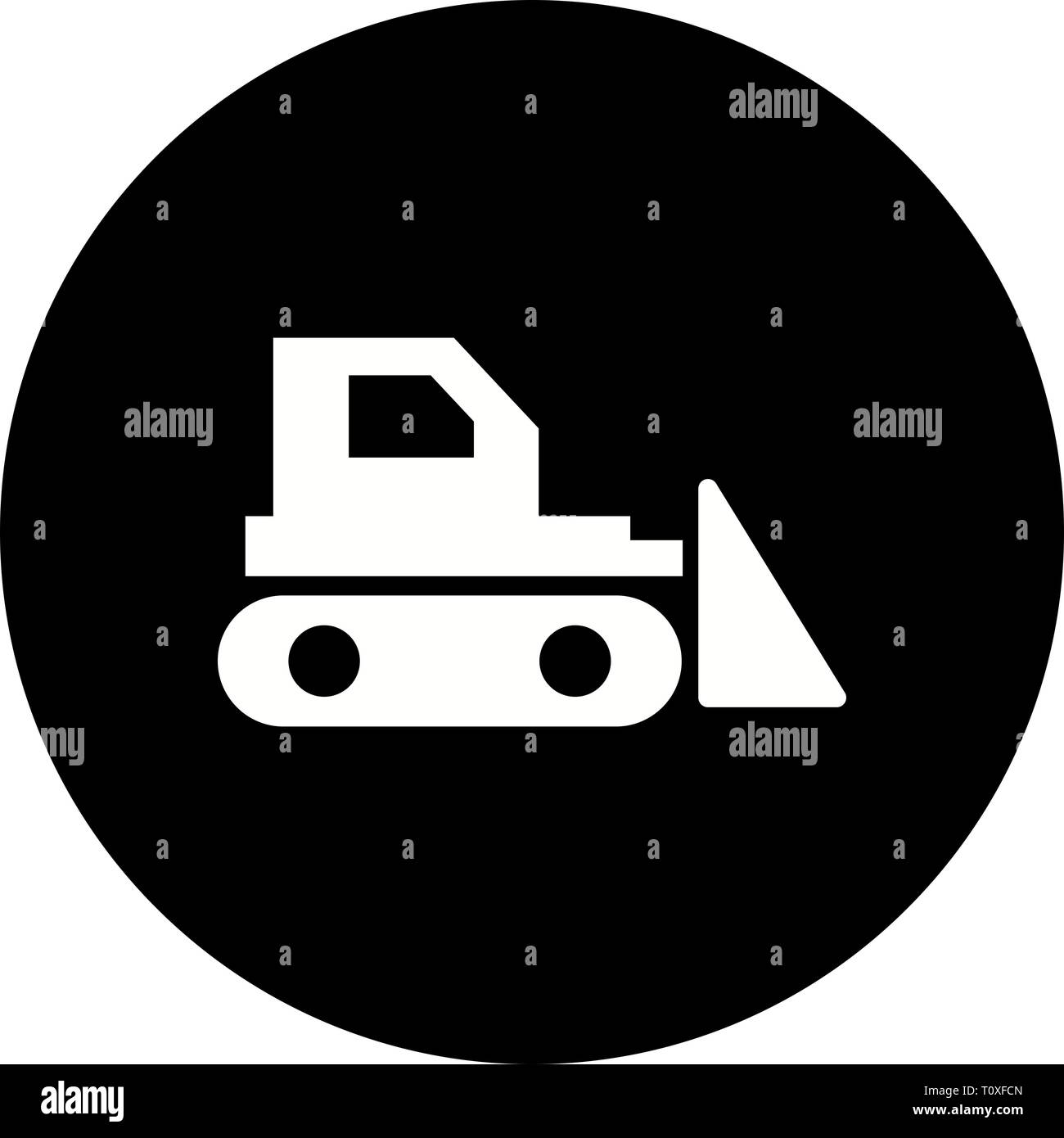Illustration Bulldozer Icon Stock Photo - Alamy