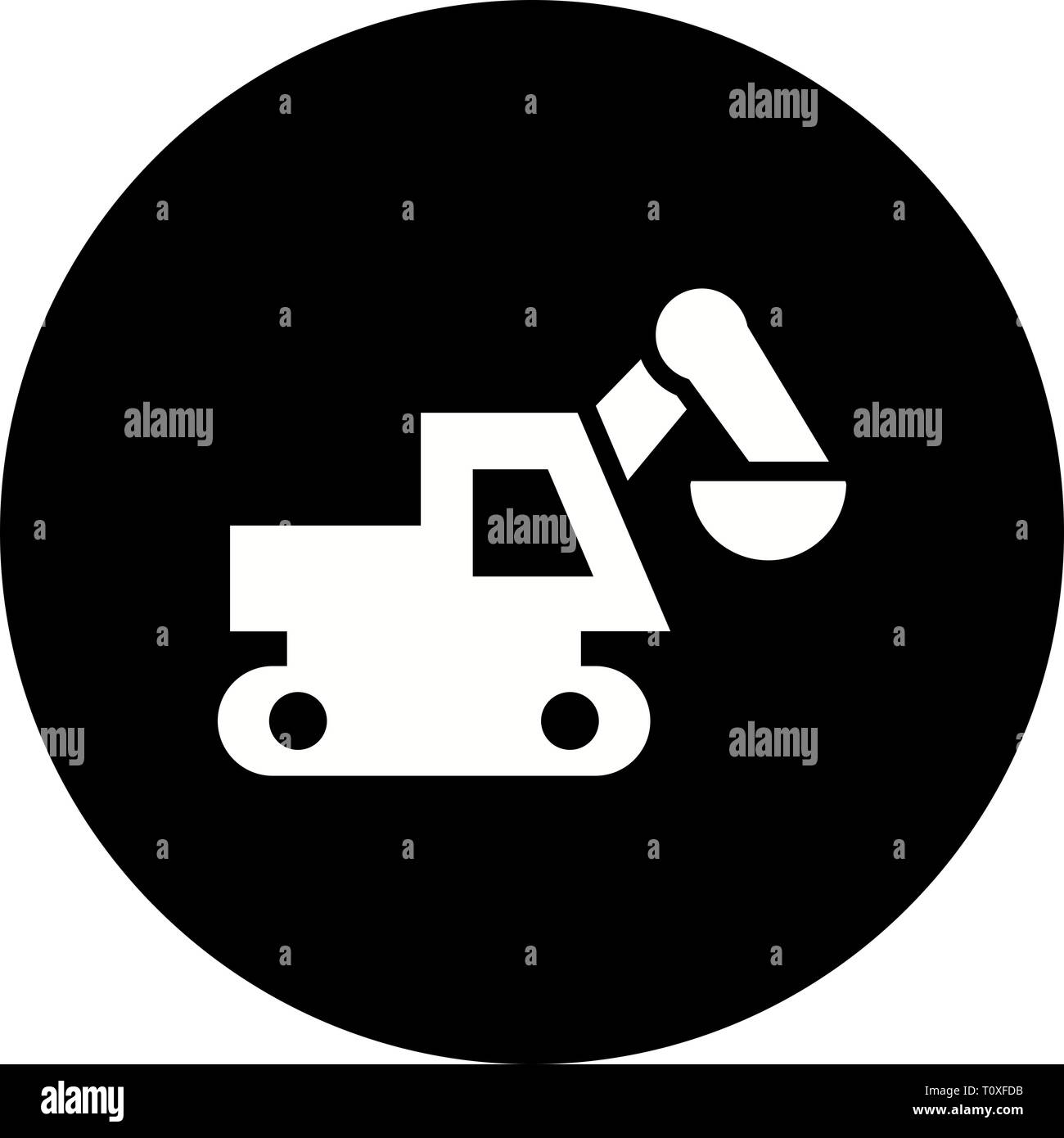 Illustration Excavator Icon Stock Photo - Alamy