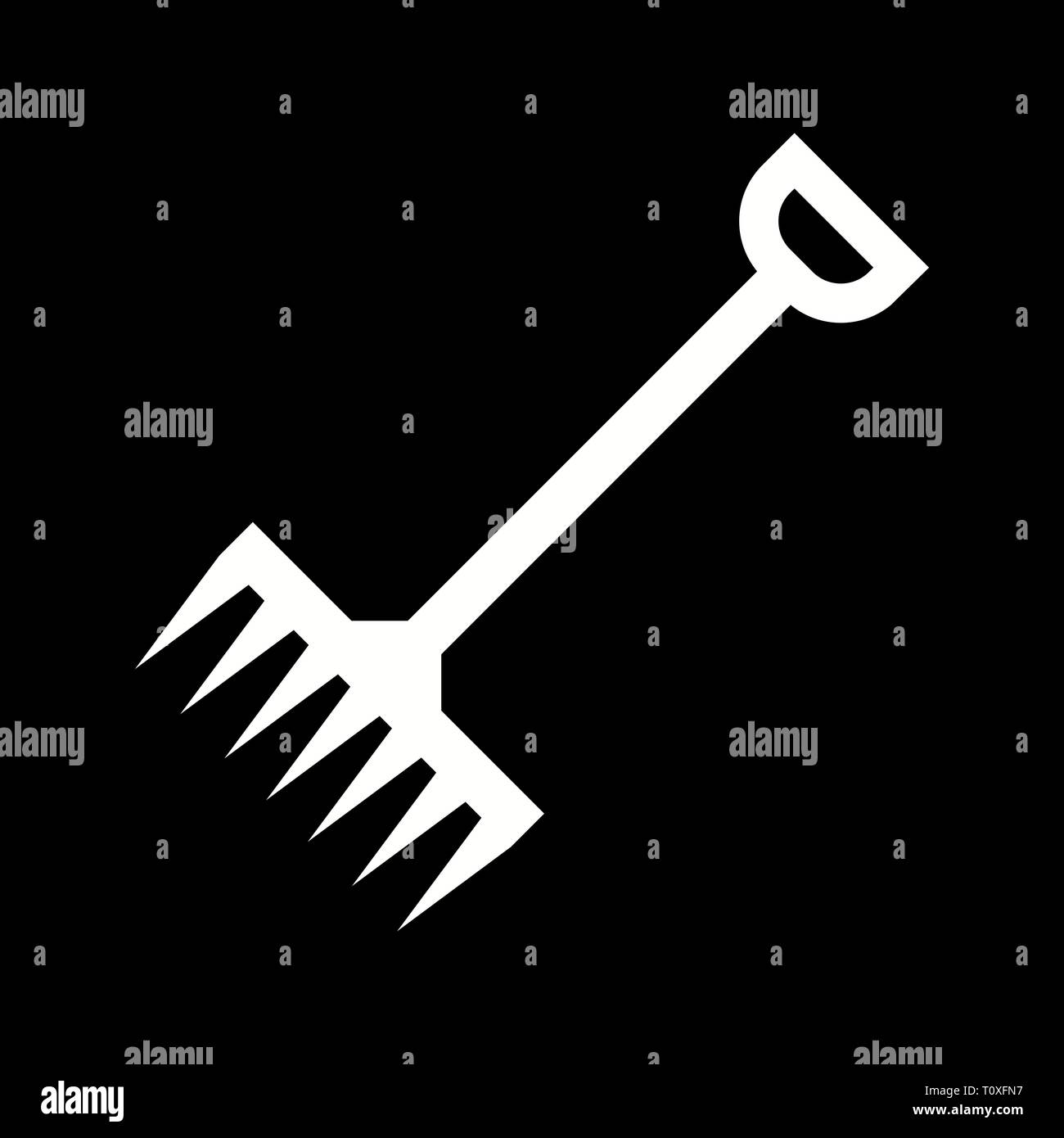 Illustration Rake Icon Stock Photo - Alamy