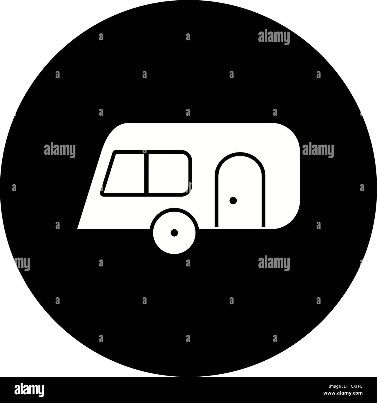 Illustration Caravan Icon Stock Photo - Alamy