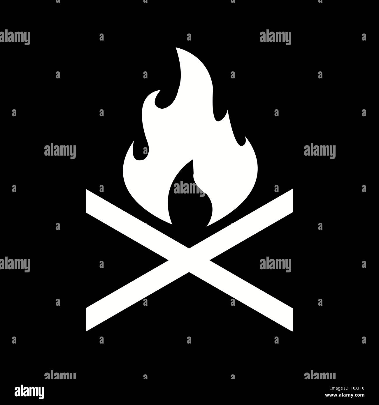 Illustration Bone fire Icon Stock Photo - Alamy