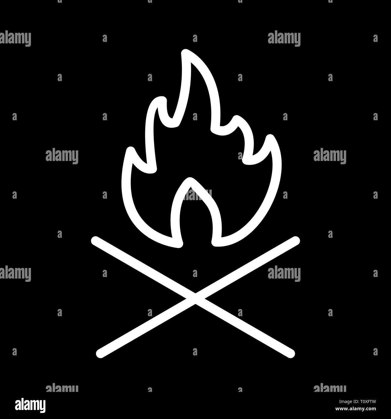Illustration Bone fire Icon Stock Photo - Alamy
