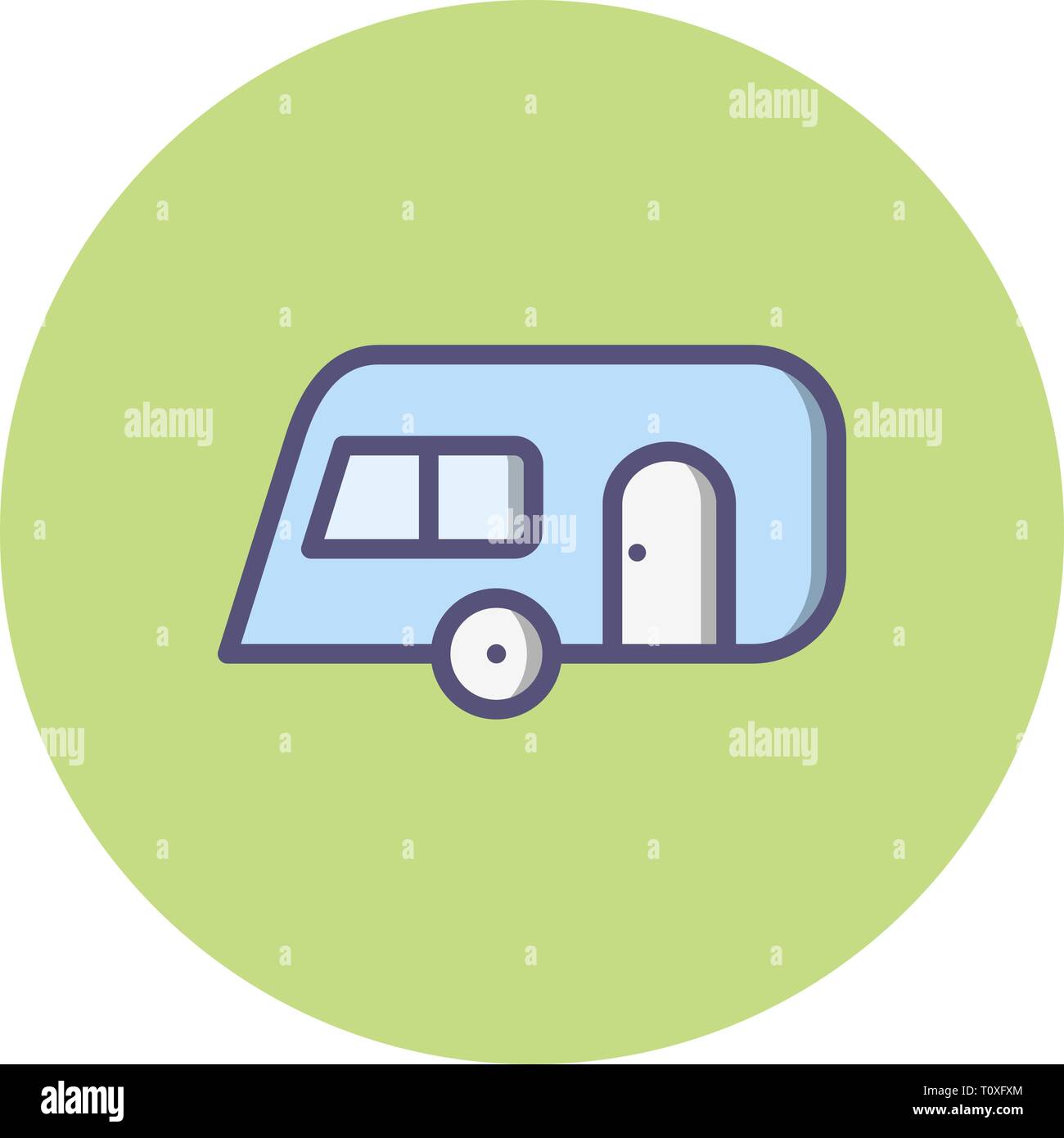 Illustration Caravan Icon Stock Photo - Alamy