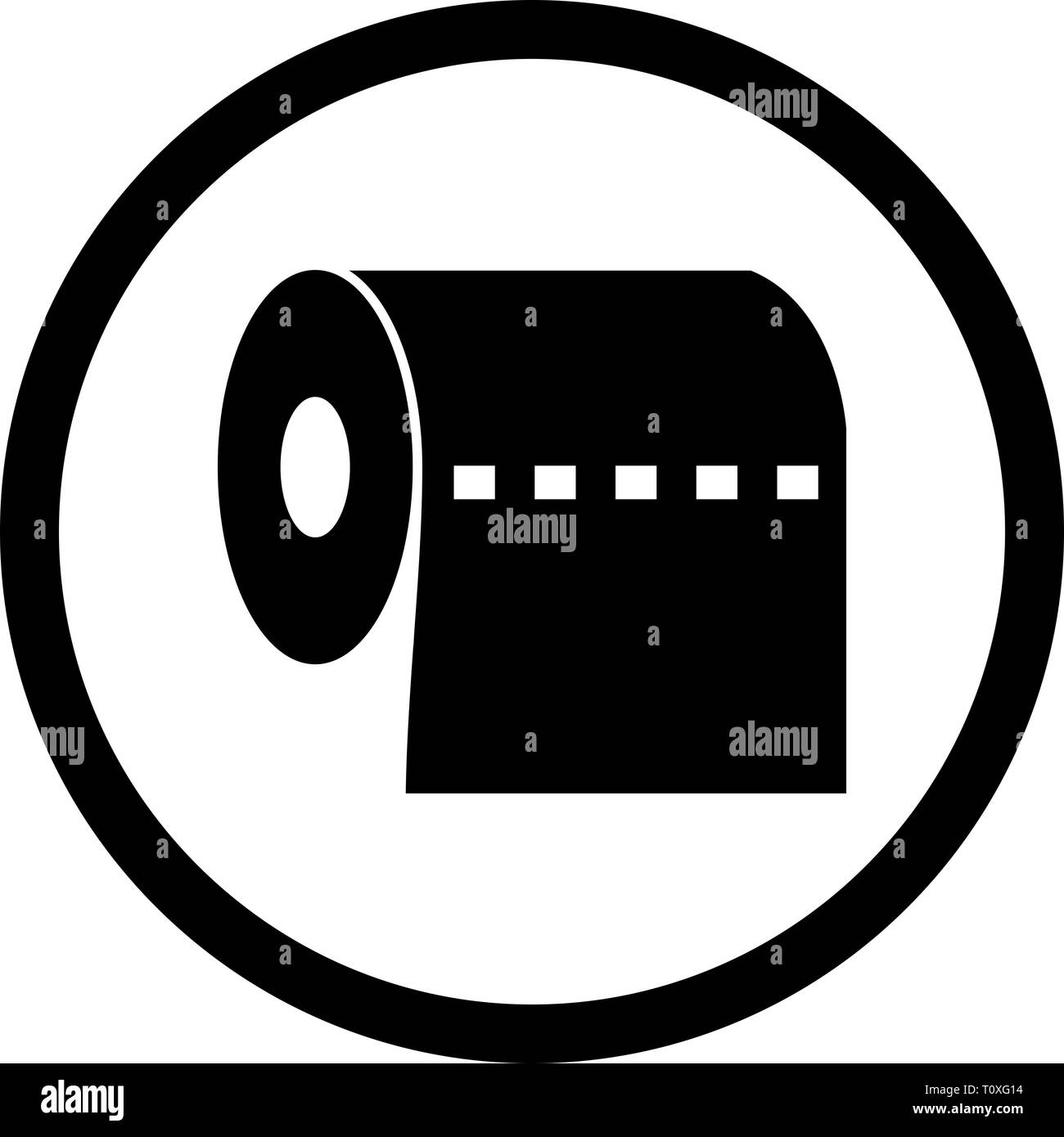 Illustration Toilet Paper Icon Stock Photo - Alamy