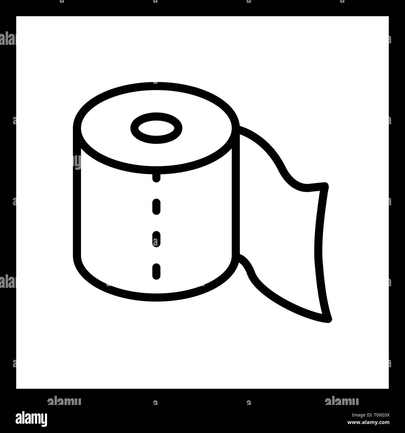 Illustration Toilet Paper Icon Stock Photo - Alamy