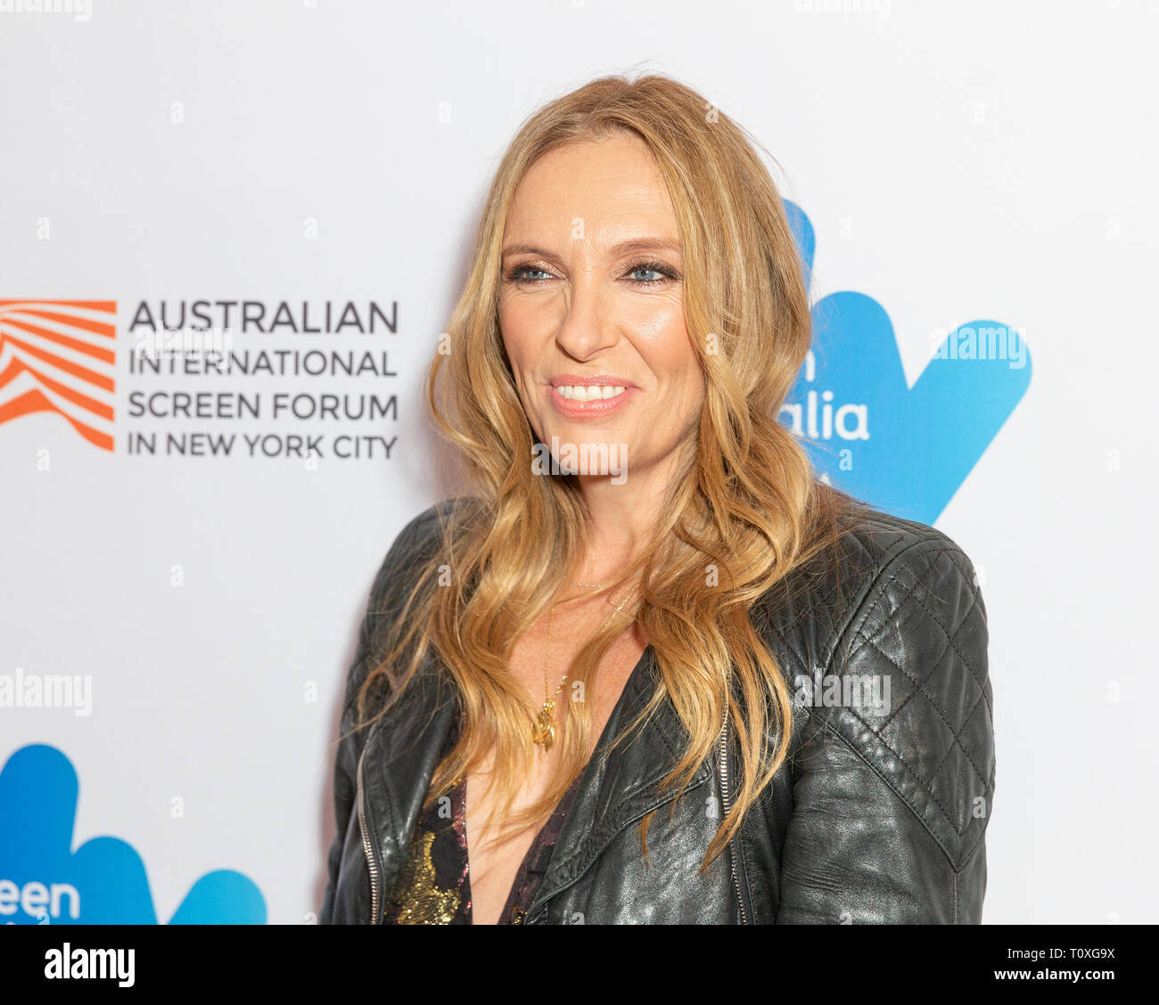 New York, United States. 21st Mar, 2019. Toni Collette wearing dress by ...