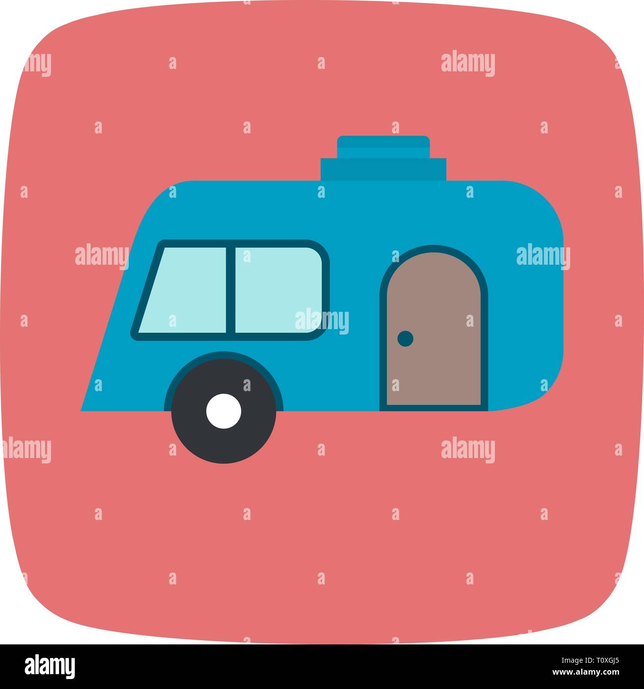 Illustration Caravan Icon Stock Photo - Alamy