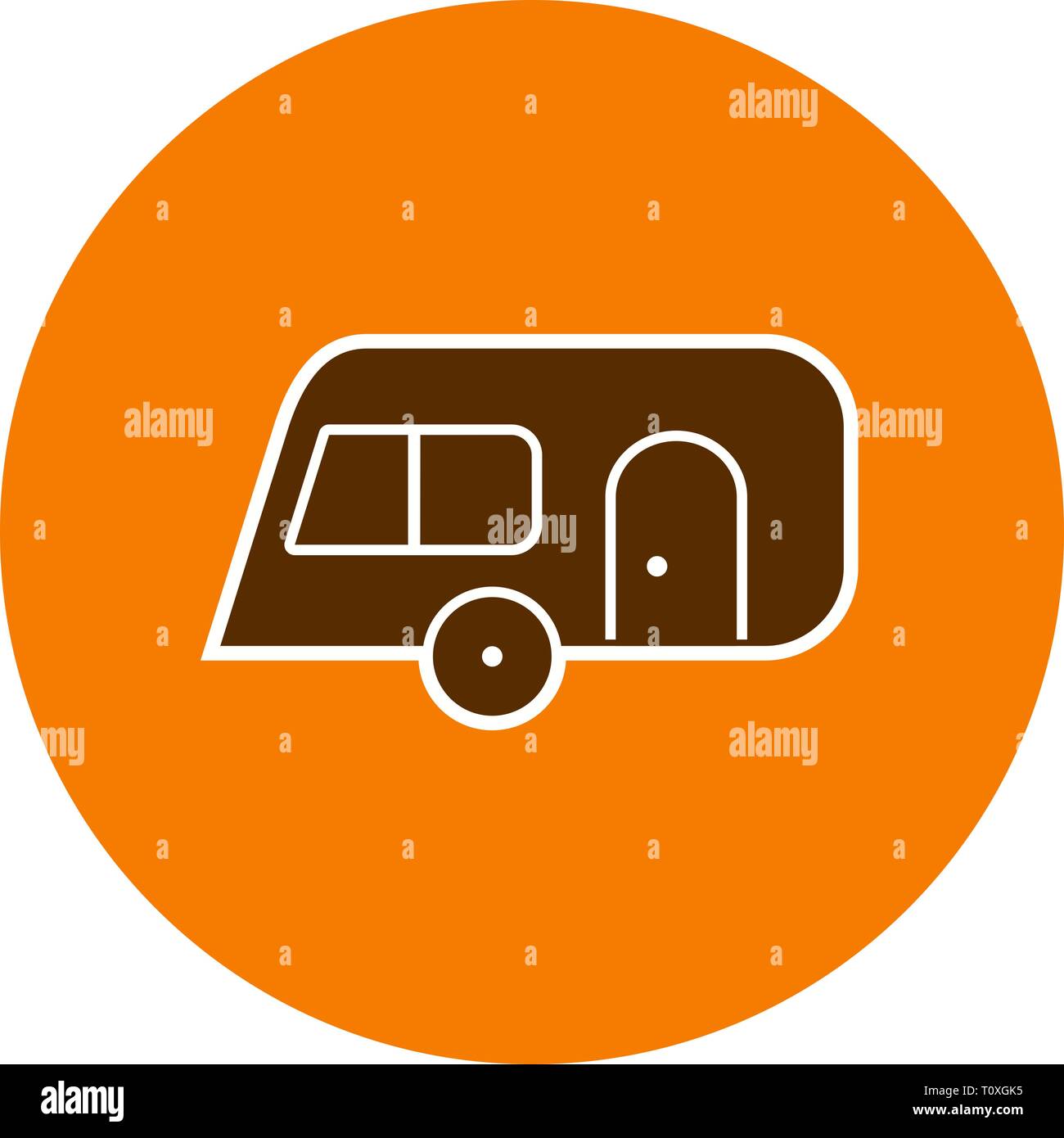 Illustration Caravan Icon Stock Photo - Alamy