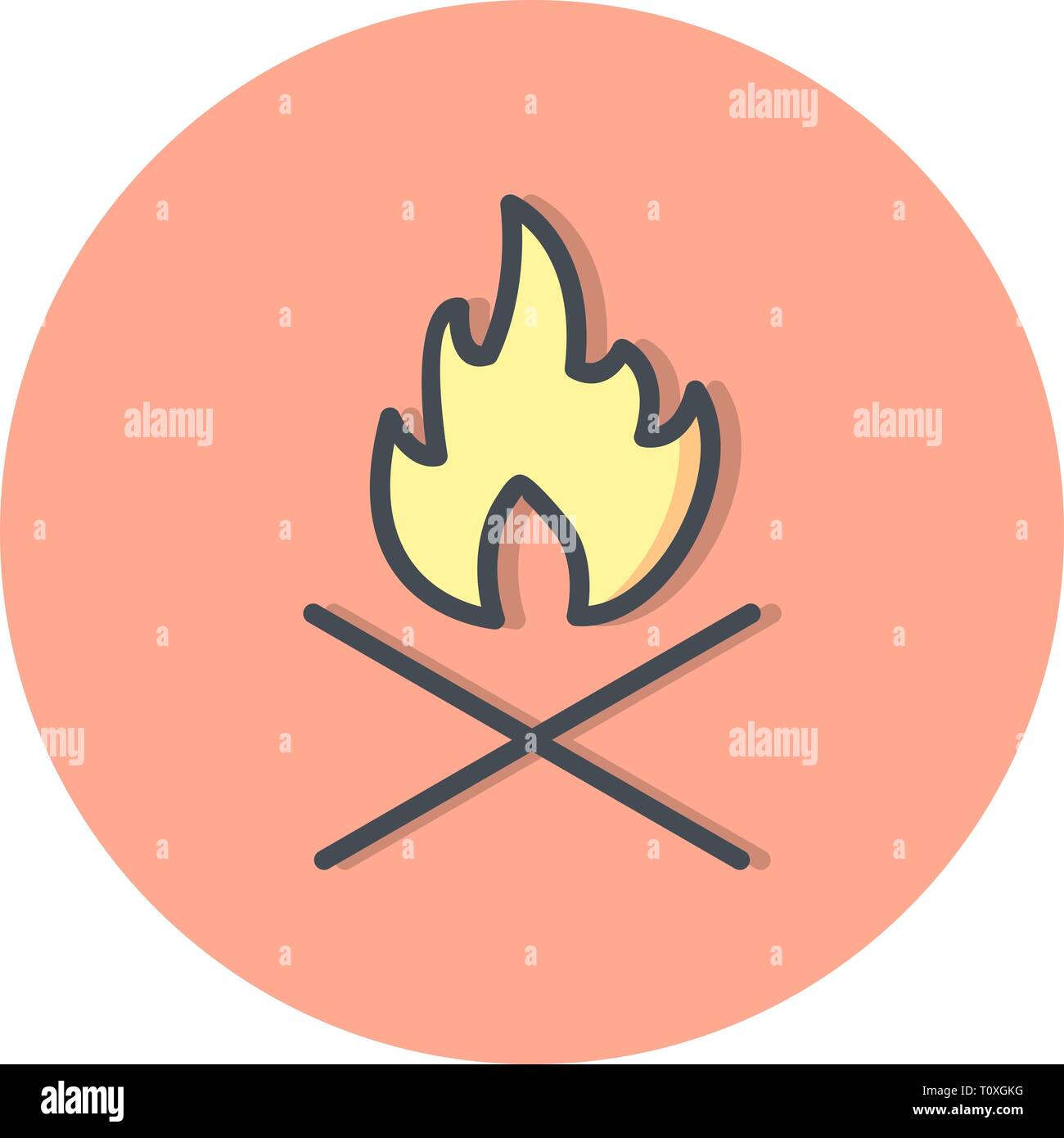 Illustration Bone fire Icon Stock Photo - Alamy