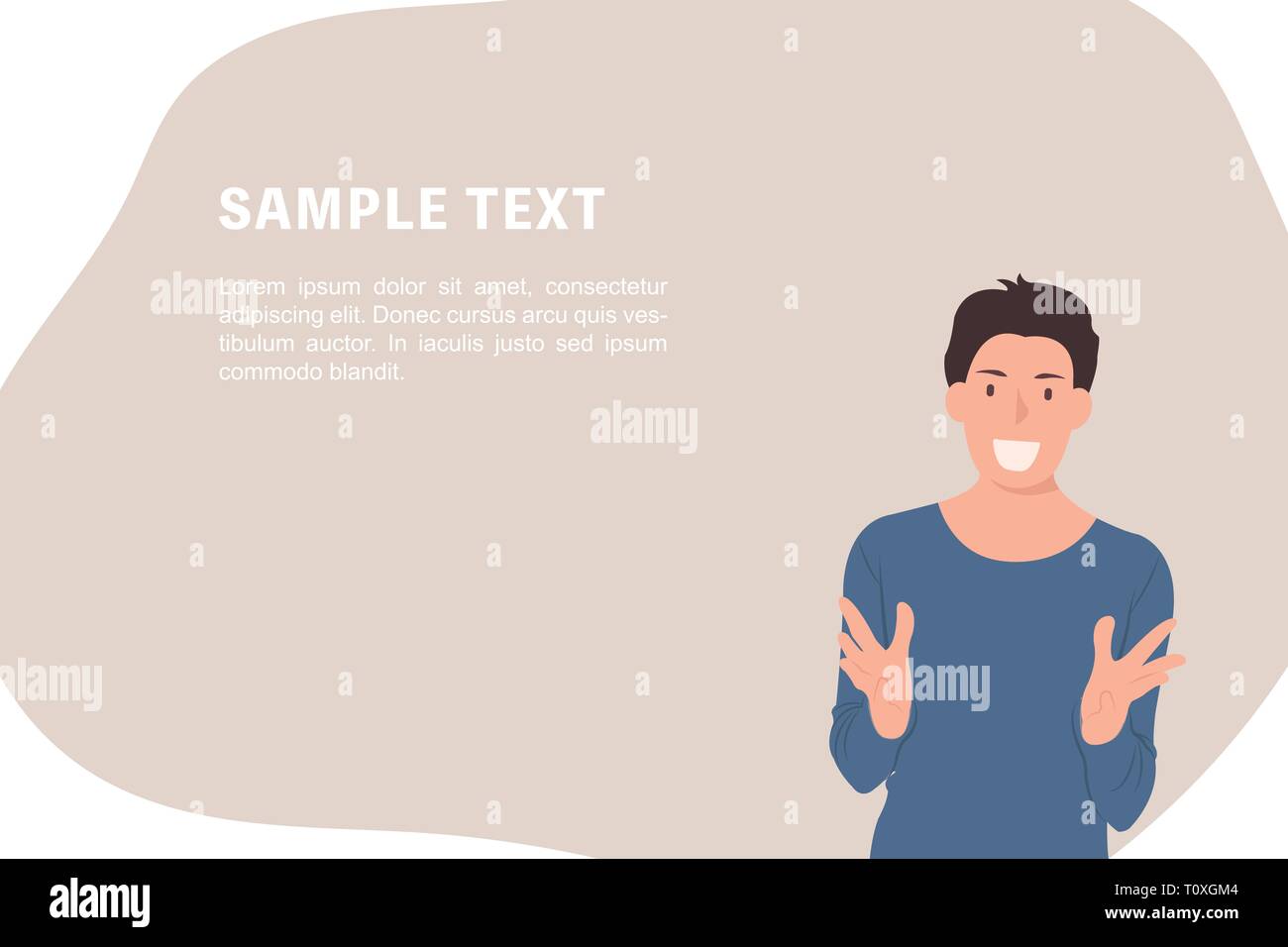 Cartoon people character design banner template young man talking ...