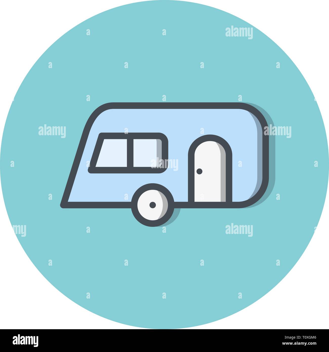 Illustration Caravan Icon Stock Photo - Alamy