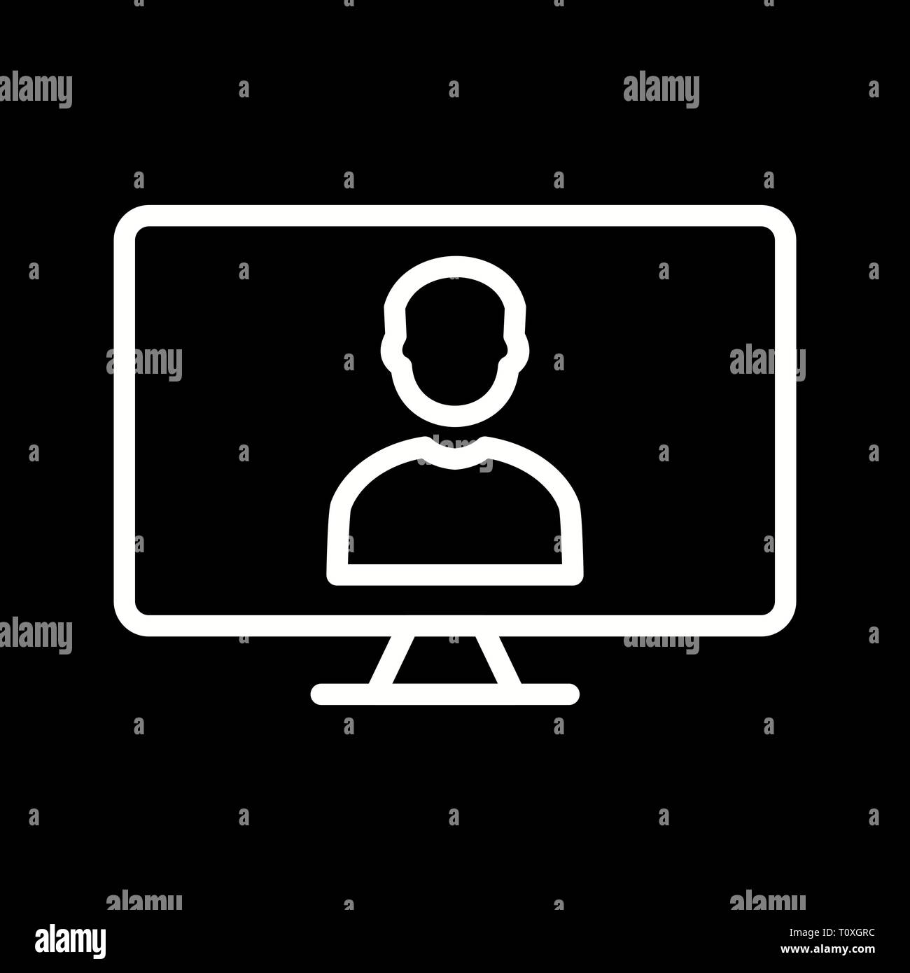 Illustration Online Work Icon Stock Photo - Alamy