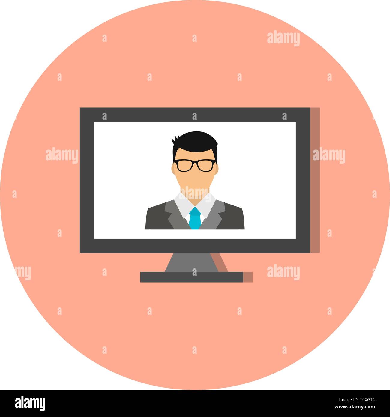 Illustration Online Work Icon Stock Photo - Alamy