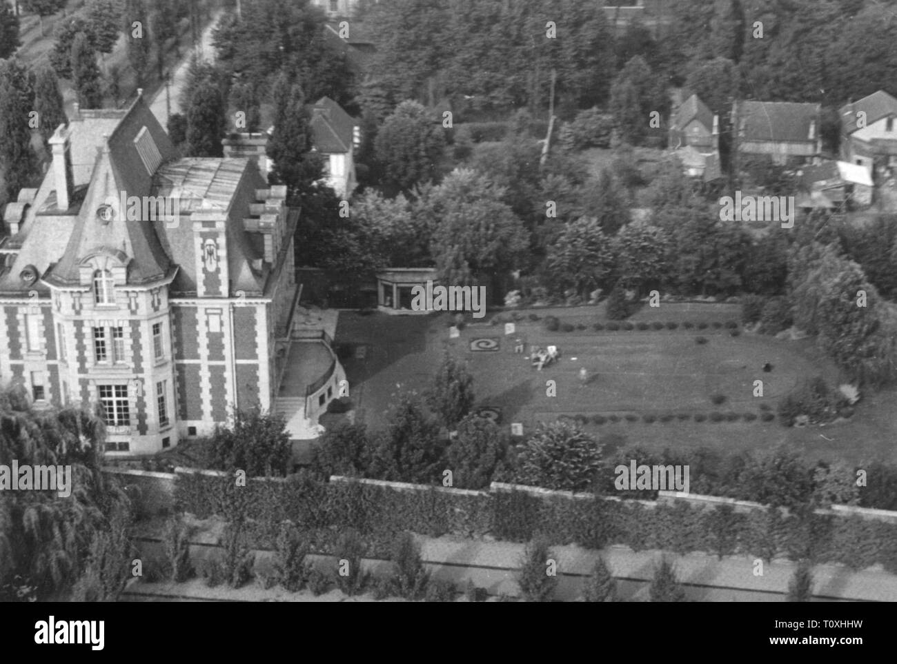 Second World War / WWII, communications zone, villa in Mouvaux, France ...