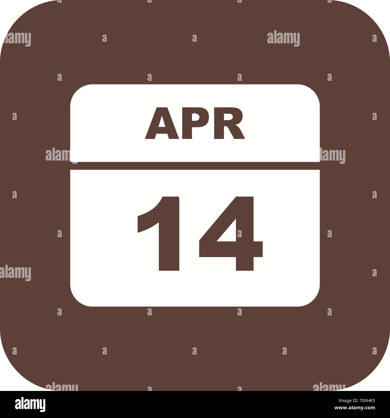 April 14th Date on a Single Day Calendar Stock Photo - Alamy