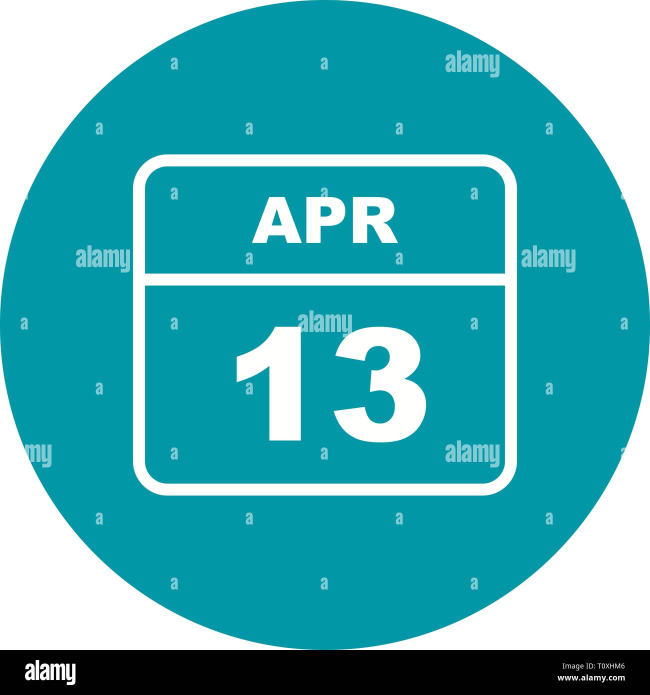 April 13th Date on a Single Day Calendar Stock Photo - Alamy