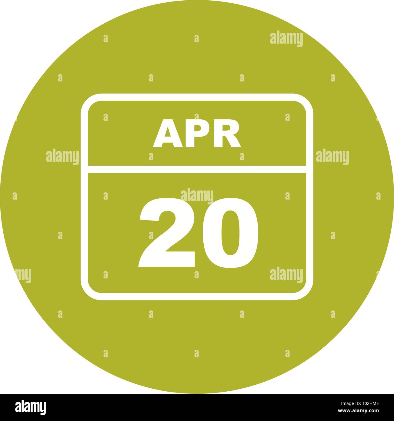 April 20th Date on a Single Day Calendar Stock Photo - Alamy