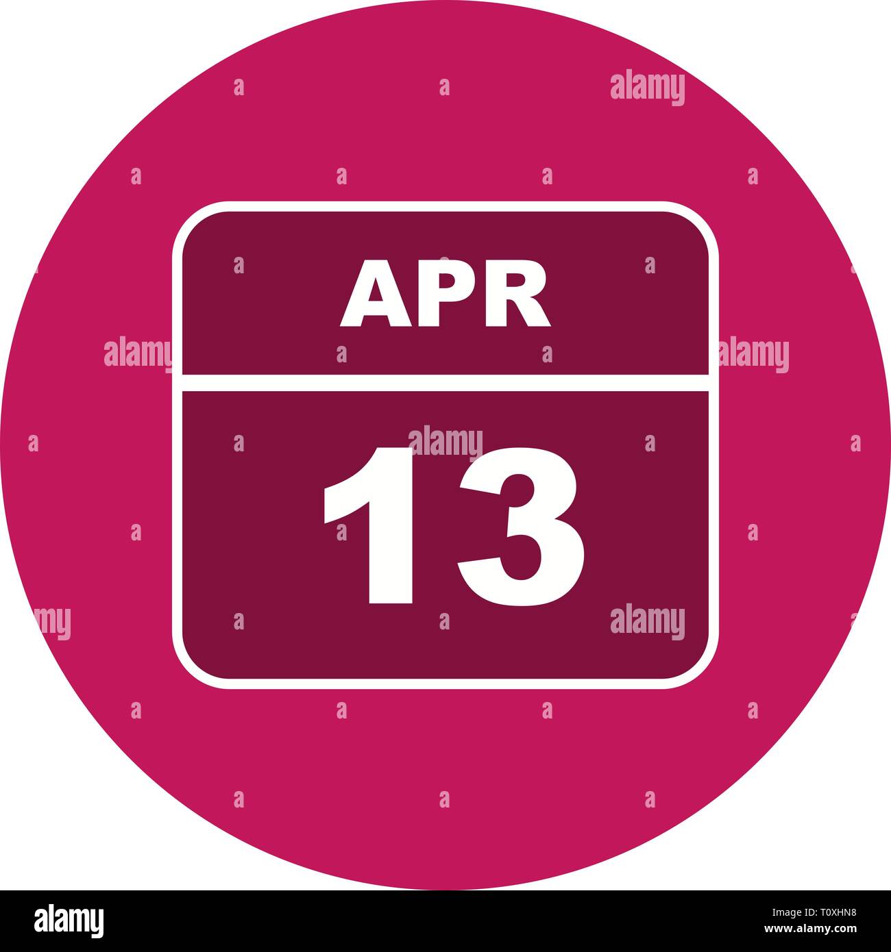 April 13th Date on a Single Day Calendar Stock Photo - Alamy