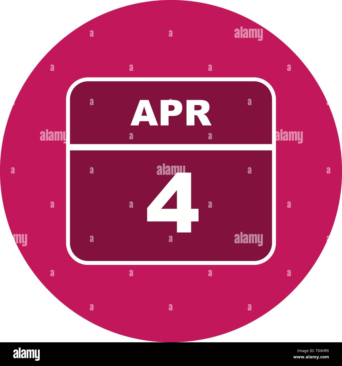 April 4th Date on a Single Day Calendar Stock Photo - Alamy