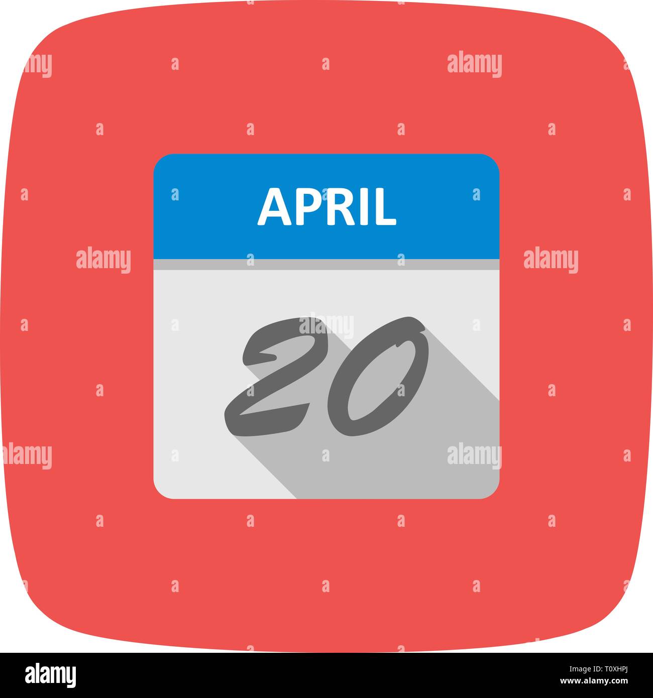 April 20th Date on a Single Day Calendar Stock Photo - Alamy