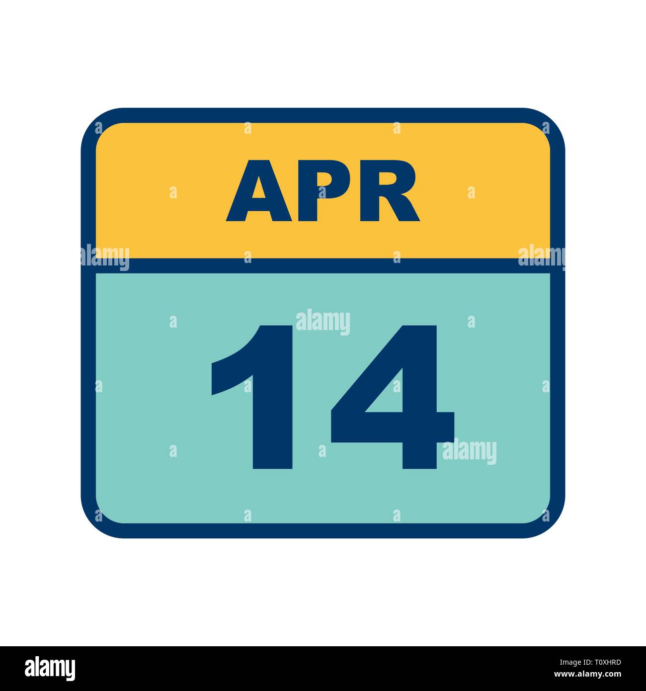 April 14th Date on a Single Day Calendar Stock Photo - Alamy