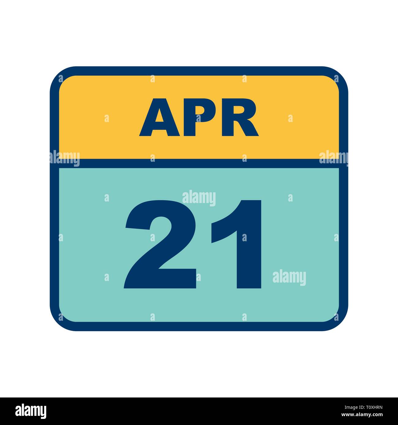 April 21st Date on a Single Day Calendar Stock Photo - Alamy