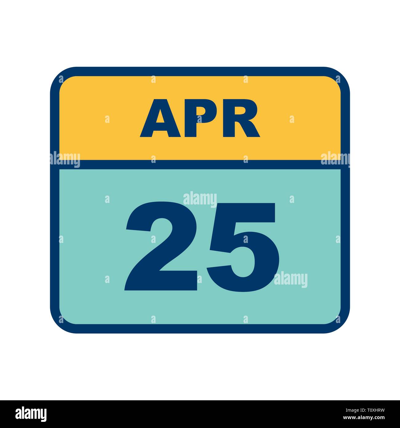 April 25th Date on a Single Day Calendar Stock Photo - Alamy
