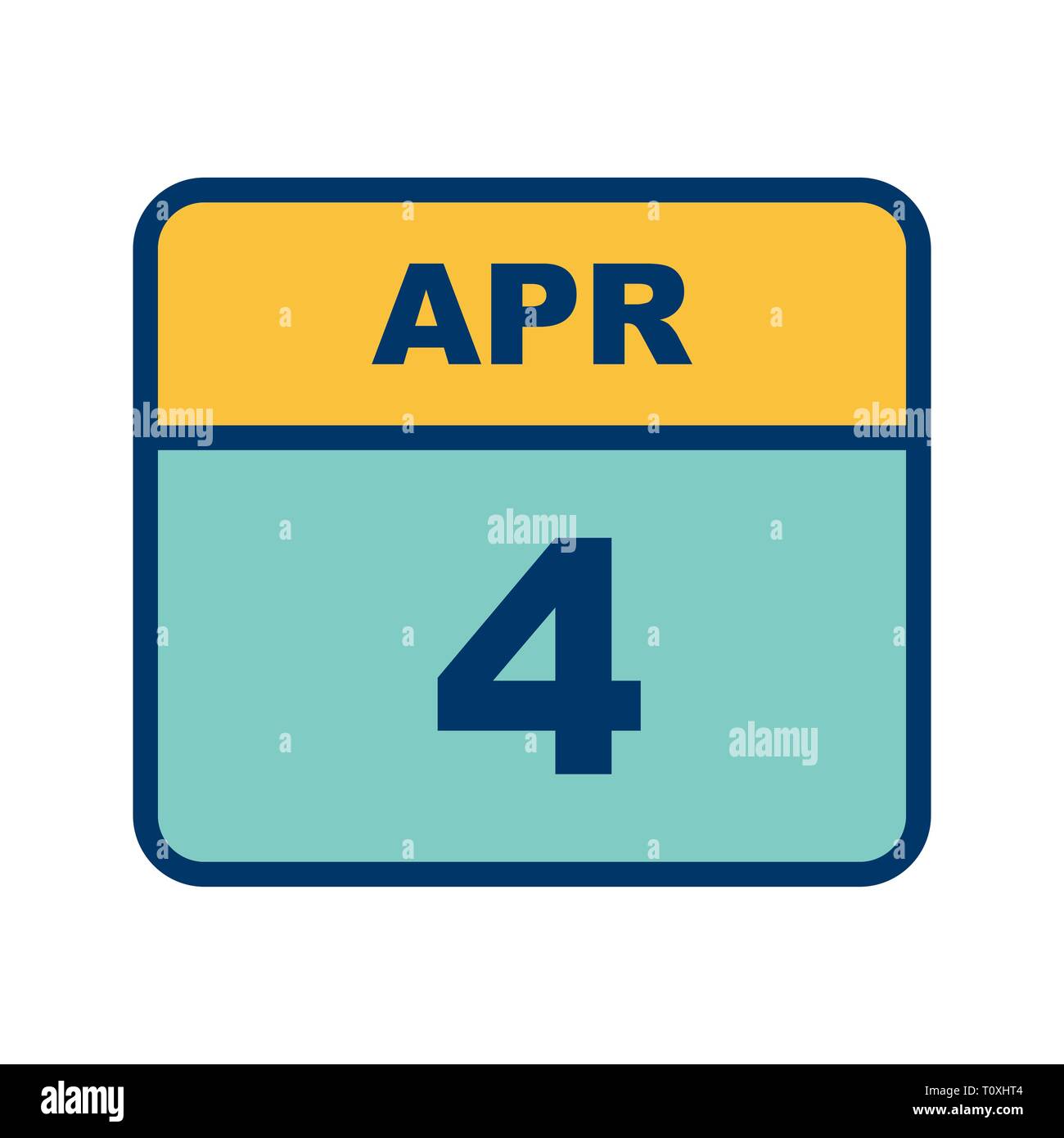 April 4th Date on a Single Day Calendar Stock Photo - Alamy