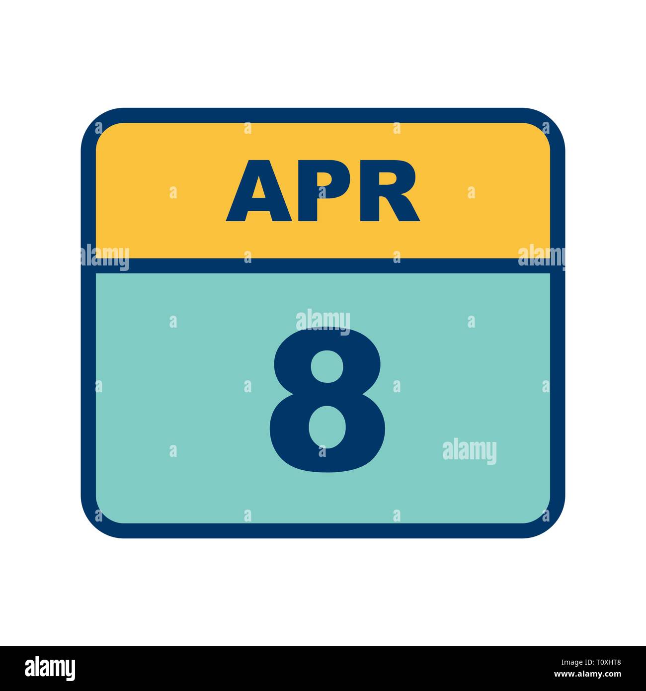 April 8th Date on a Single Day Calendar Stock Photo - Alamy