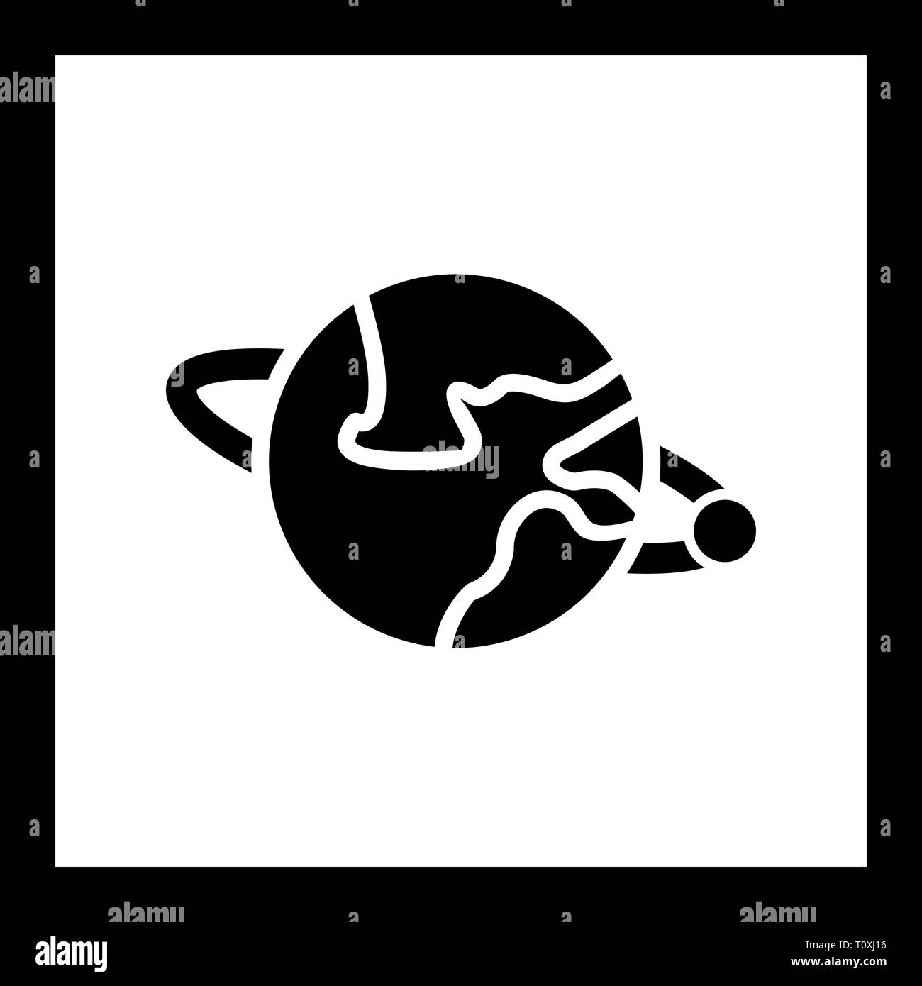 Illustration Orbit Around the Earth Icon Stock Photo - Alamy