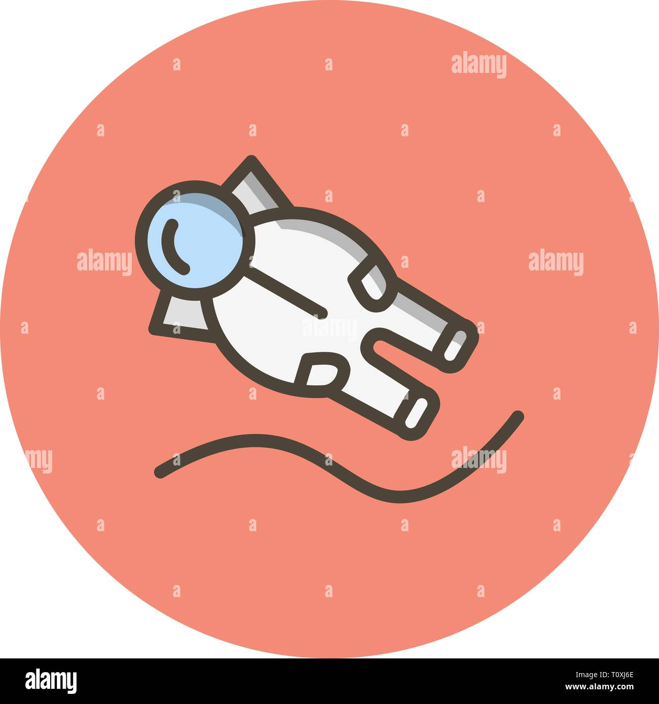 Illustration Astronout Landing Icon Stock Photo - Alamy