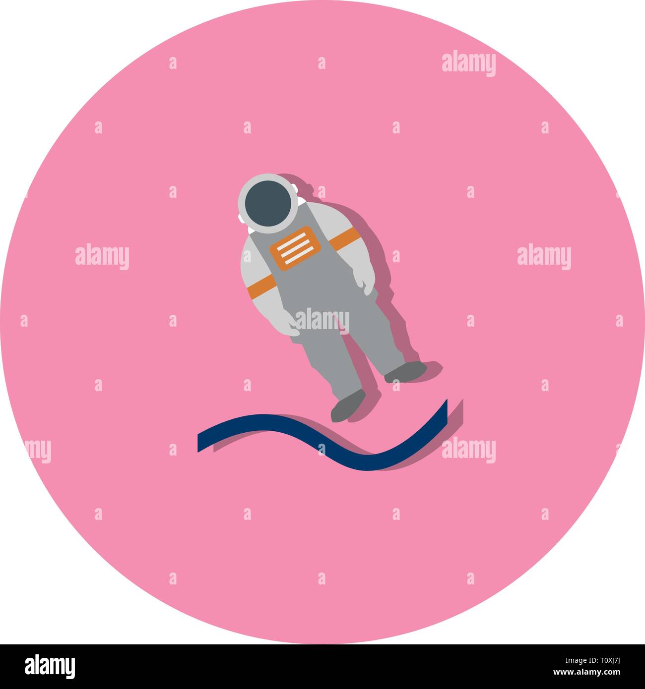 Illustration Astronout Landing Icon Stock Photo - Alamy