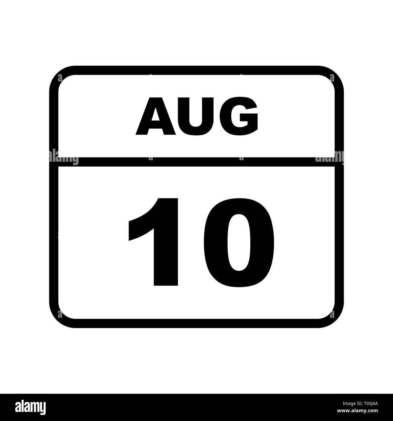 Day 10 august calendar Black and White Stock Photos & Images - Alamy