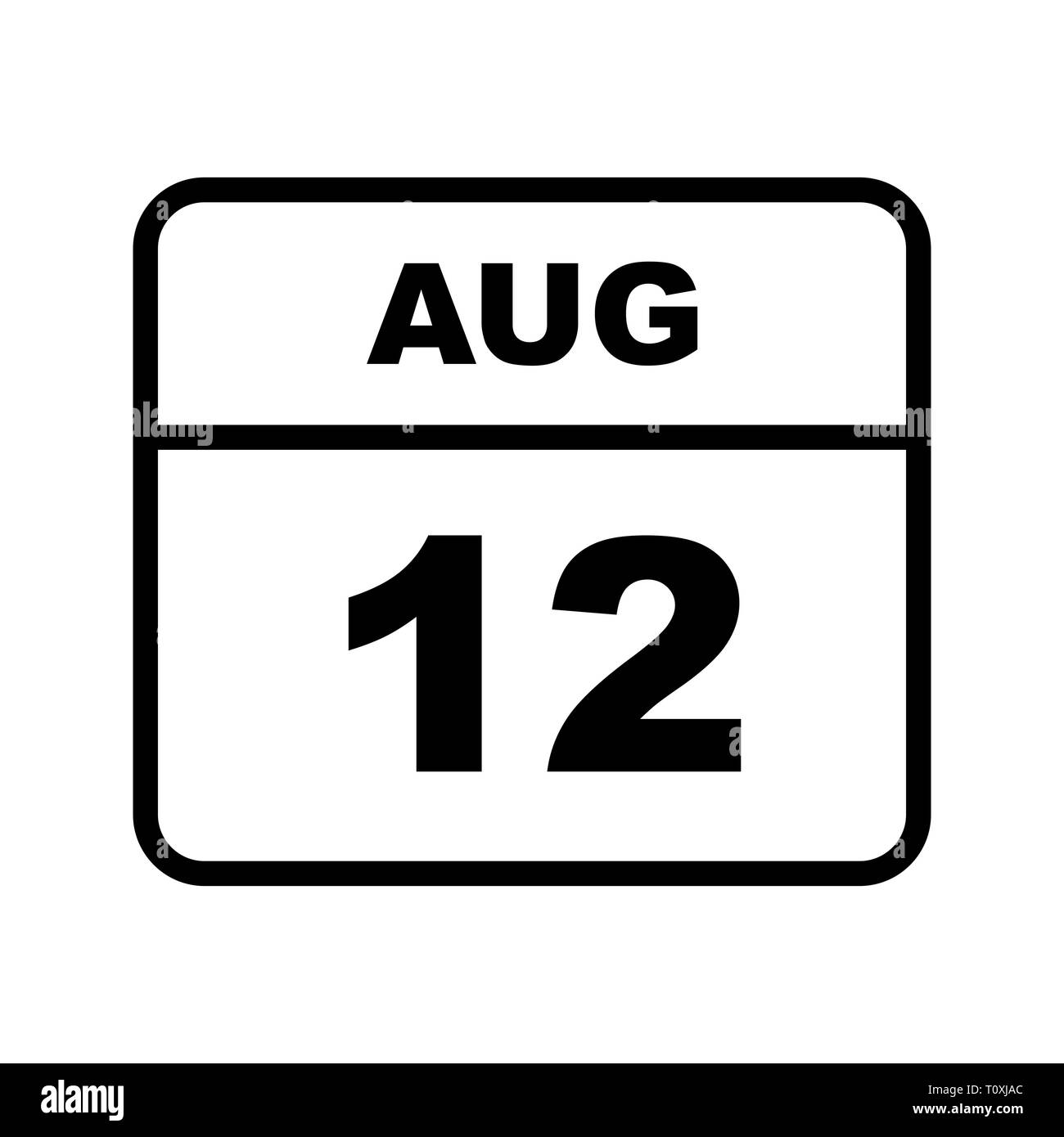 August 12th Date on a Single Day Calendar Stock Photo - Alamy