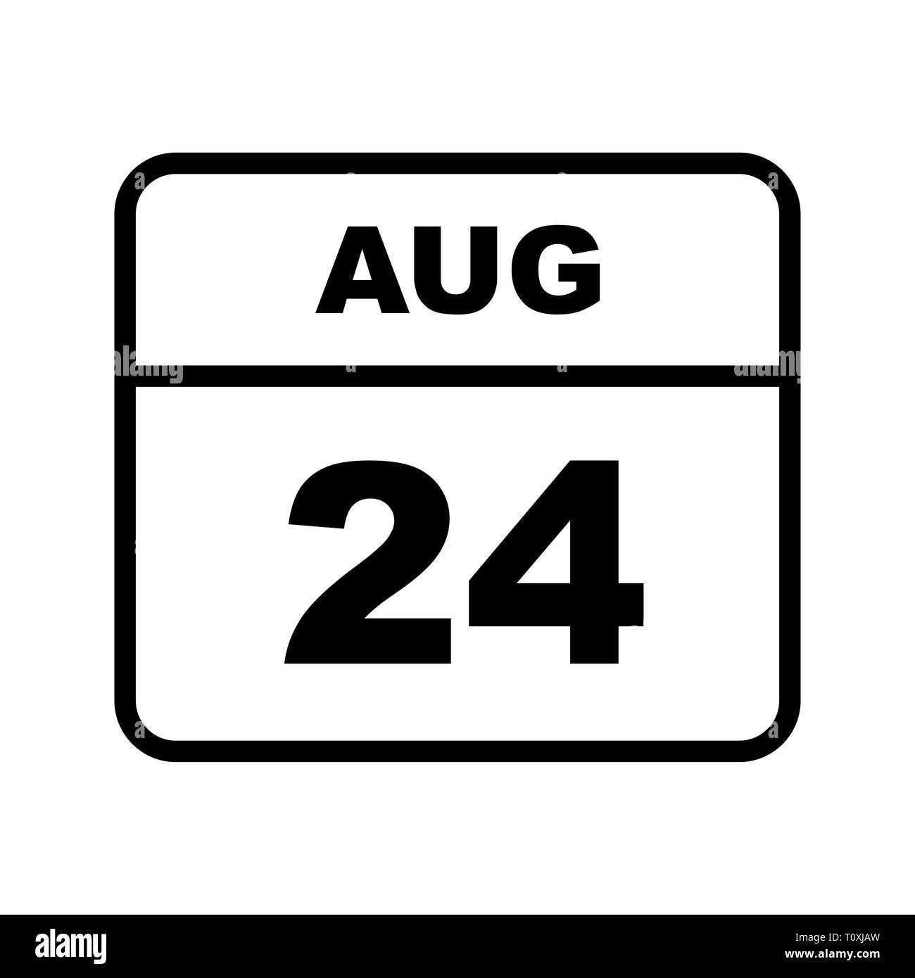 August 24th Date on a Single Day Calendar Stock Photo - Alamy