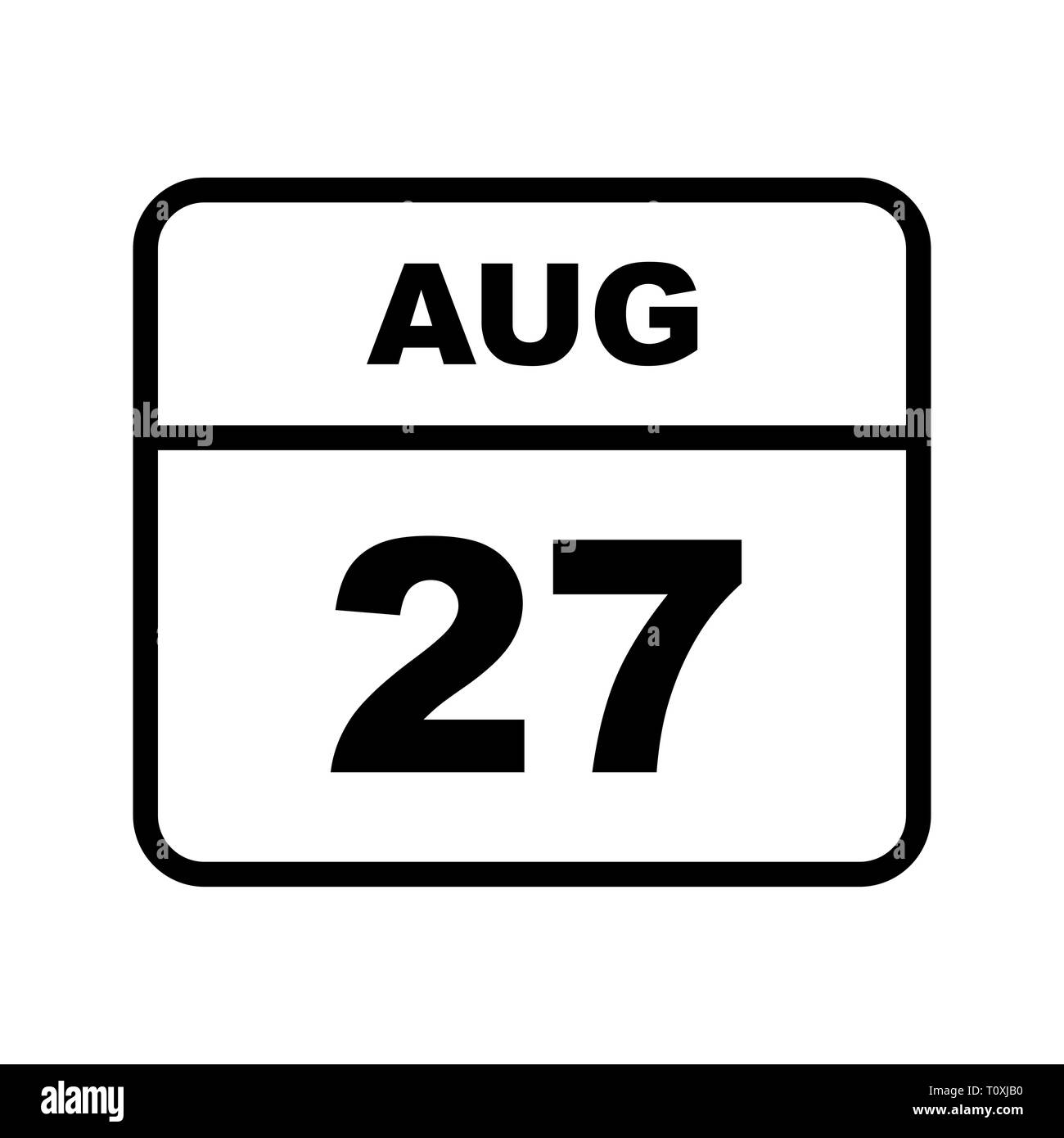August 27th Date on a Single Day Calendar Stock Photo - Alamy